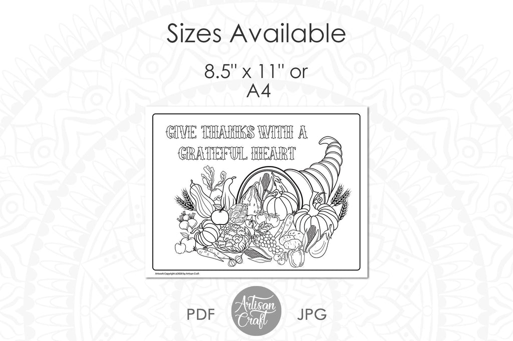 free coloring pages of thanksgiving cornucopias clip