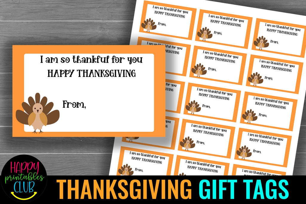 Thanksgiving Gift Tags- Printable Gift Tags Thanksgiving - So Fontsy