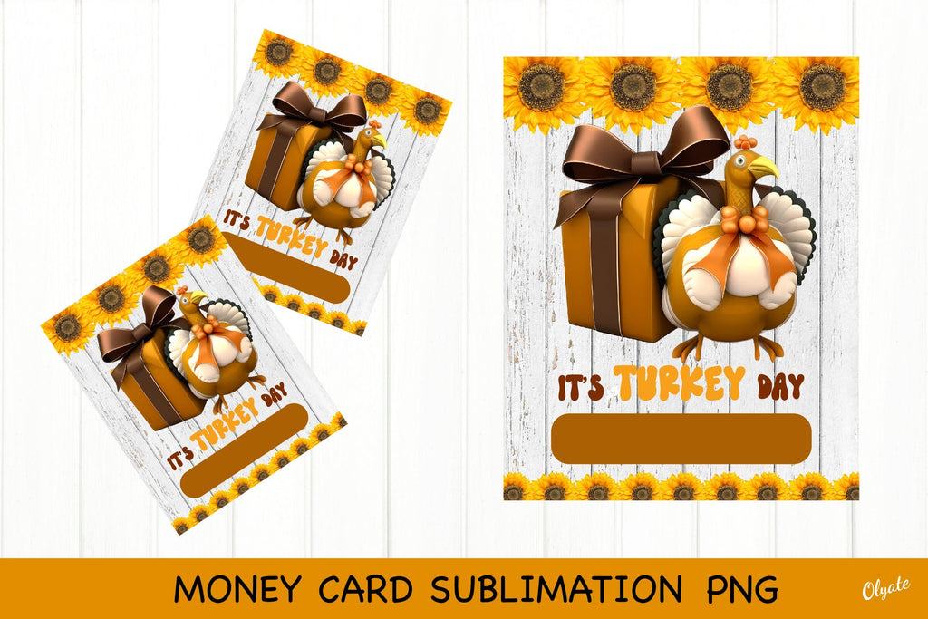 Thanksgiving Money Card PNG. Turkey Sublimation - So Fontsy