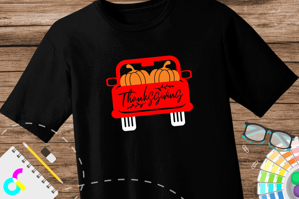 Thanksgiving pumpkin truck svg - So Fontsy