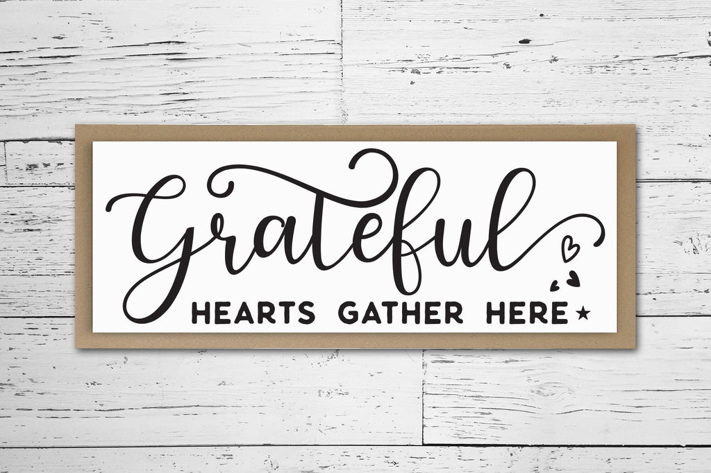 Thanksgiving Sign SVG, Grateful Hearts Gather Here - So Fontsy