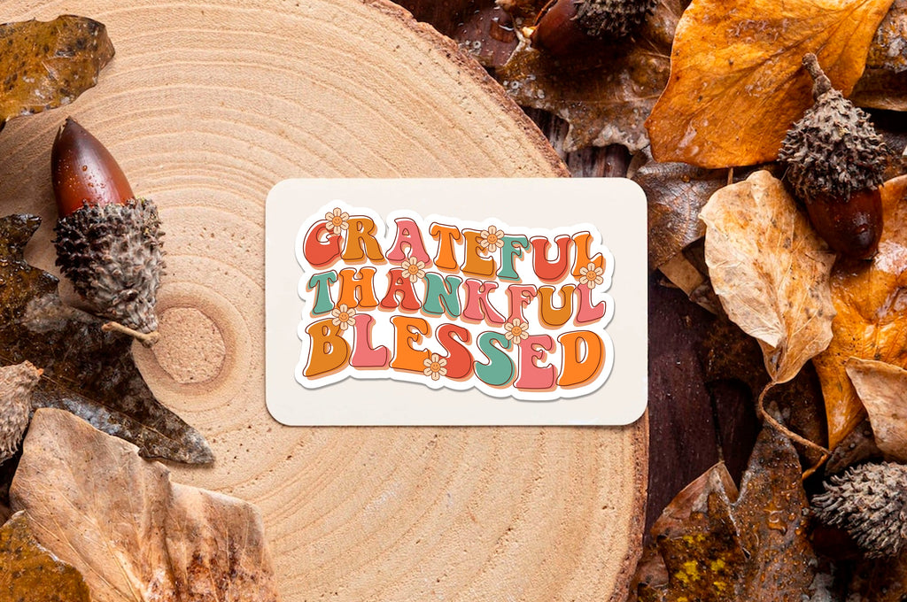 Thanksgiving Sticker Bundle, Retro groovy Stickers - So Fontsy