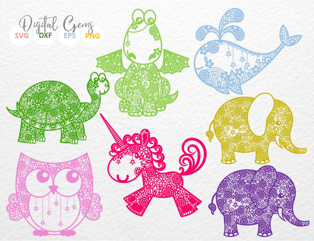 The doodle animal bundle SVG / DXF / EPS files - So Fontsy