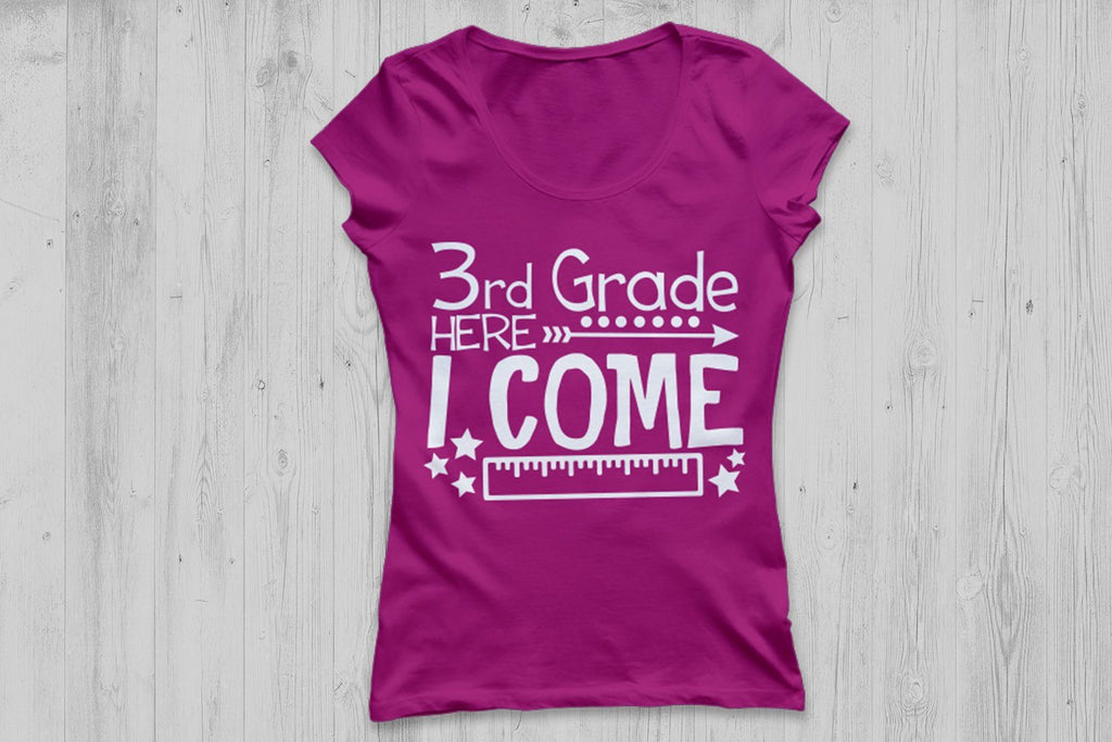 Third Grade Here I Come| 3rd Grade SVG Cutting Files - So Fontsy
