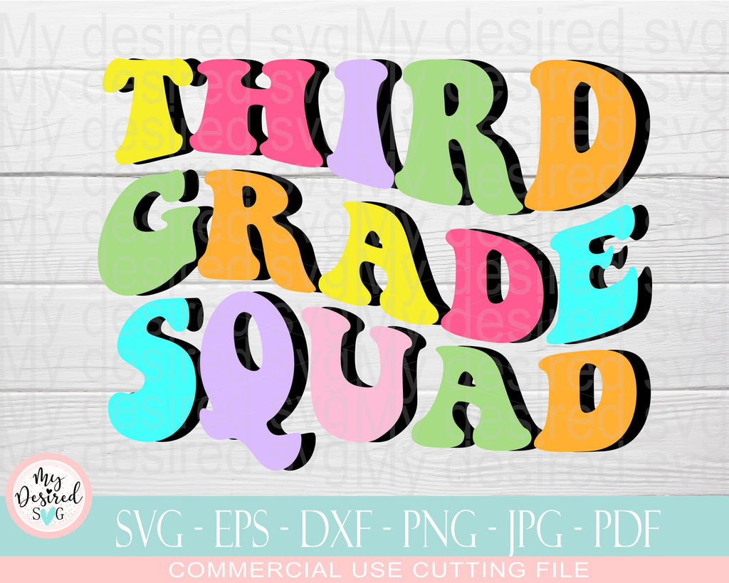 Third grade squad SVG, Back to School Design - So Fontsy