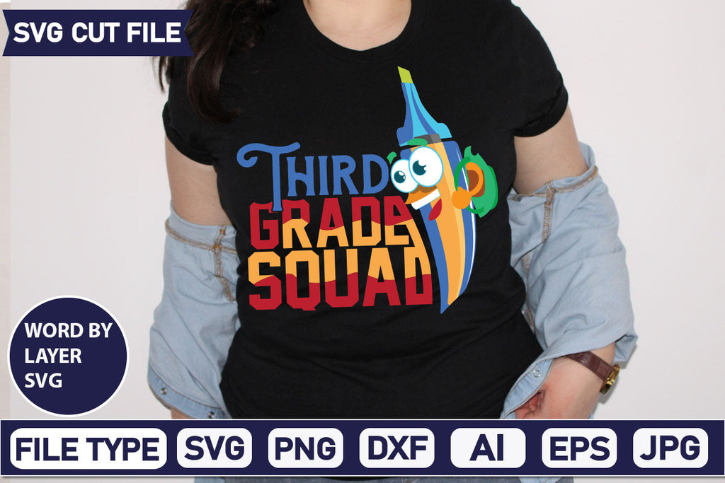 Third Grade Squad SVG Cut File - So Fontsy