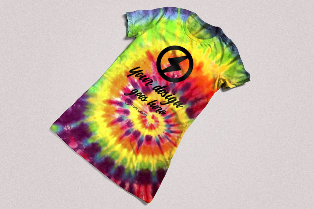 Tie Dye Tee Product Mock Up - So Fontsy