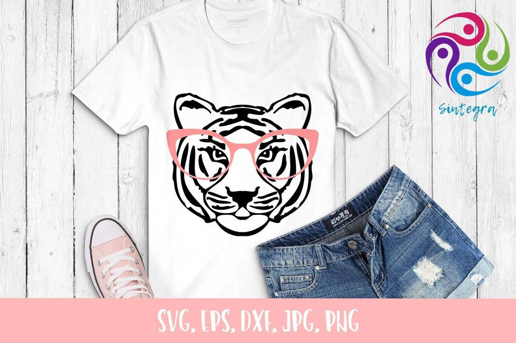 Tiger With Glasses Svg File - So Fontsy