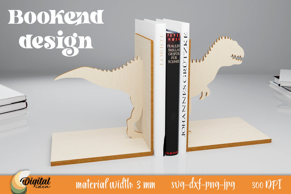 Trex Laser Cut. Bookend Laser Cut SVG Design - So Fontsy