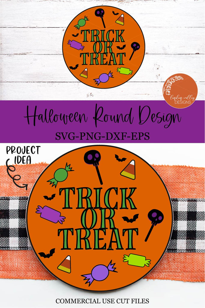 Trick Or Treat Round SVG|Cute Halloween Candy Round SVG - So Fontsy