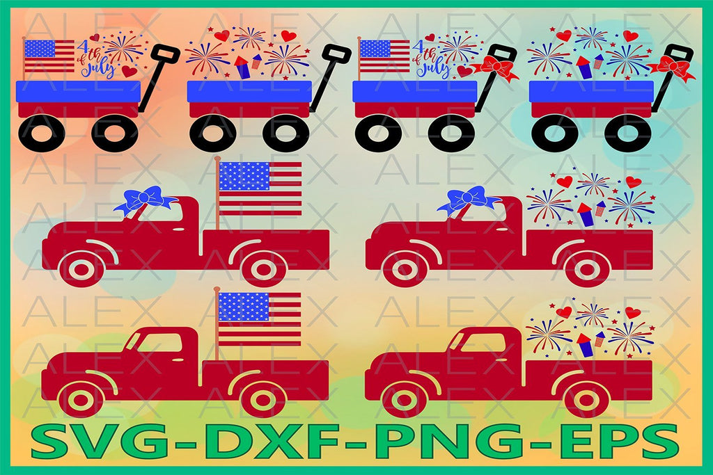 Truck Svg, 4th of July - So Fontsy