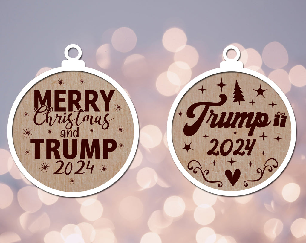 Trump 2024 Christmas Ornaments Laser SVG Bundle - 8 Designs - So Fontsy