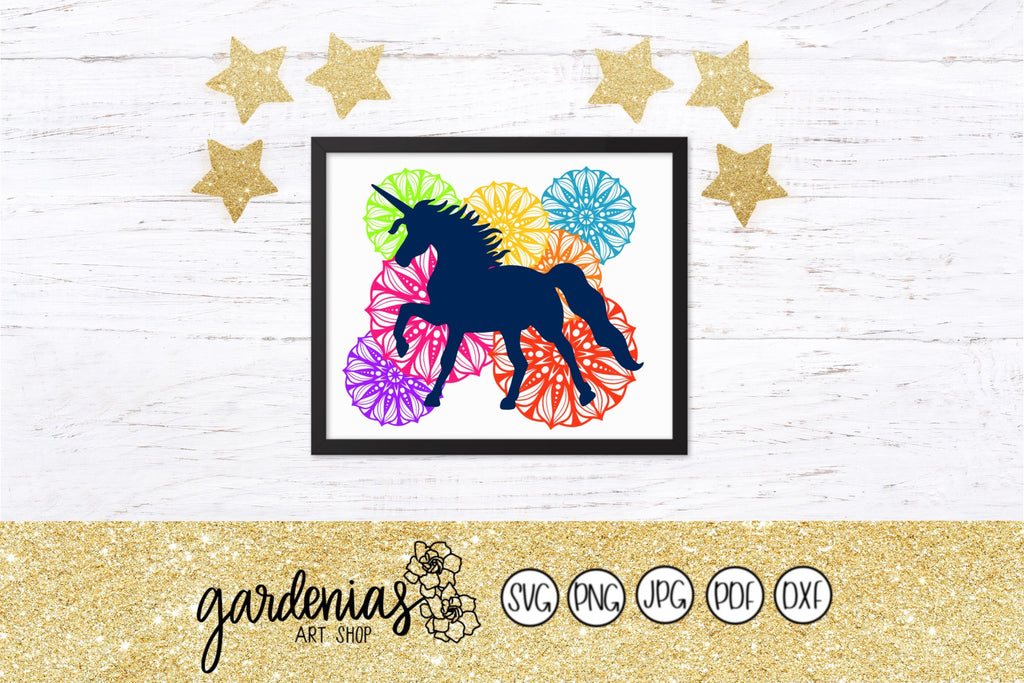 Unicorn Mandala Background - So Fontsy