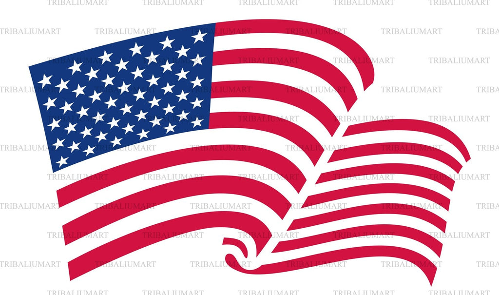 USA flag. Cut files for Cricut. Clip Art (eps, svg, pdf, png, dxf, jpeg ...