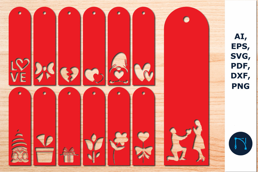 valentine Bookmarks Paper cut SVG bundle - So Fontsy