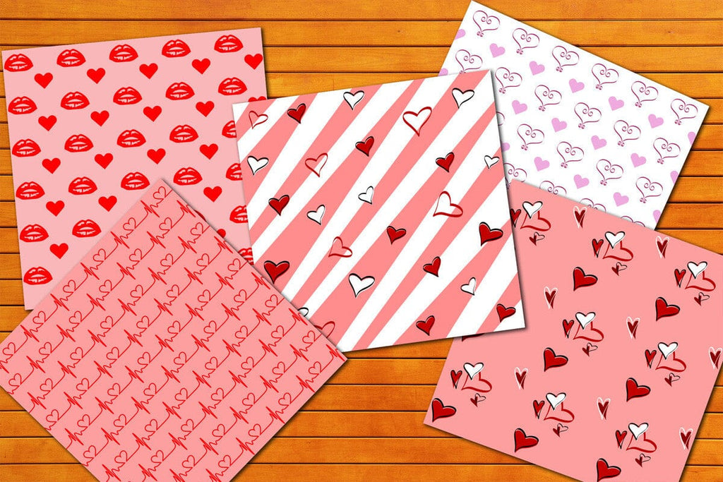 Valentine's Day Digital Papers Background - So Fontsy
