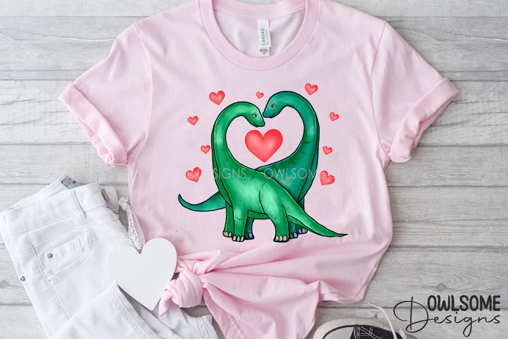 Valentine's Day Dinosaur Couple Love PNG - So Fontsy
