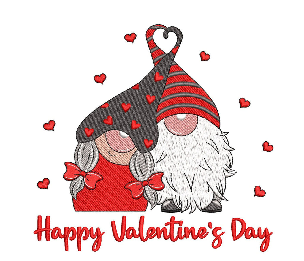 Valentine's Day Gnomes Embroidery Design, 4 sizes, Instant Download ...