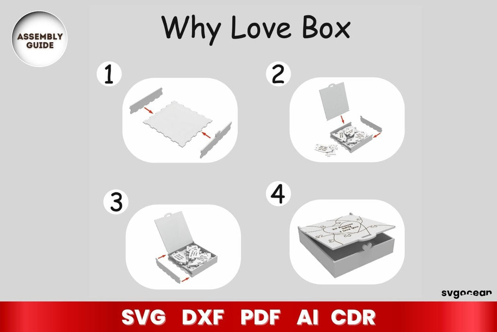 Valentines Day Heart Puzzle Box Multilayered Laser Cut File - So Fontsy