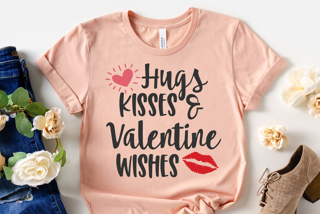 Valentine's Day - Hugs Kisses And Valentine Wishes - SVG, PNG, DXF, EPS ...