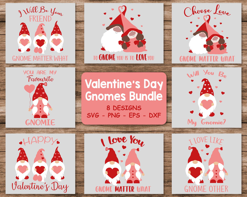 Valentine's Gnomes Bundle Svg, Valentines Day Svg, Gnomes Bundle Svg ...