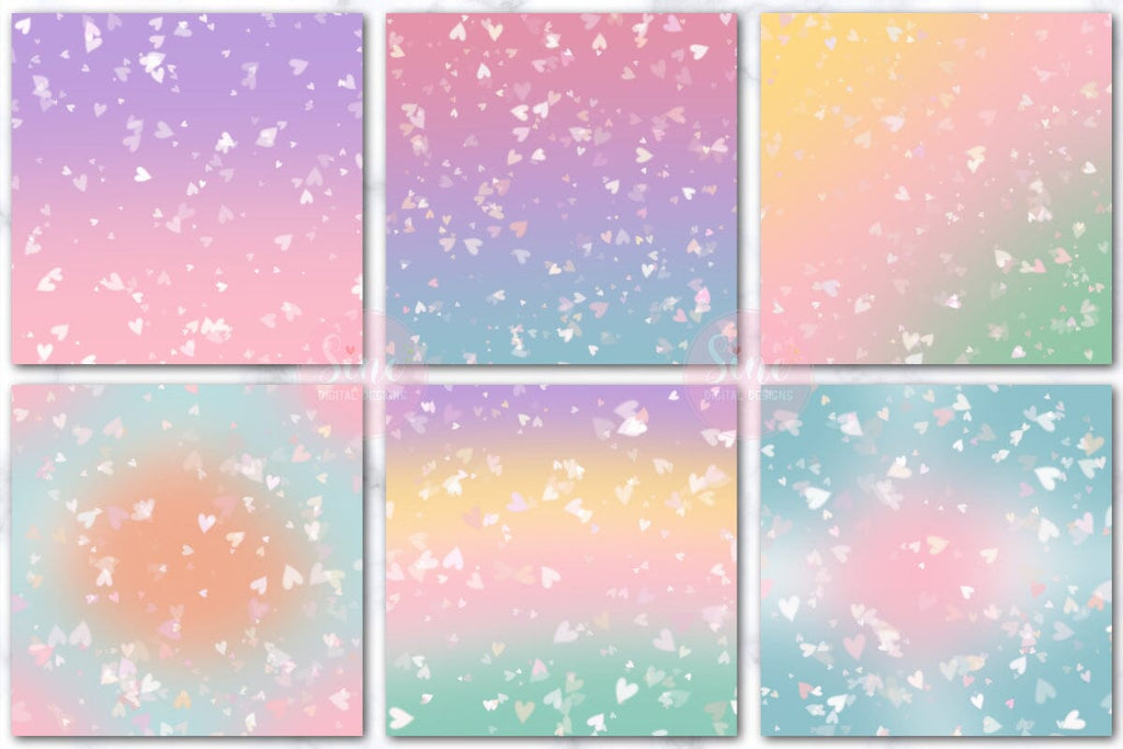 Valentines Hearts Bokeh Pastel Unicorn Backgrounds - So Fontsy