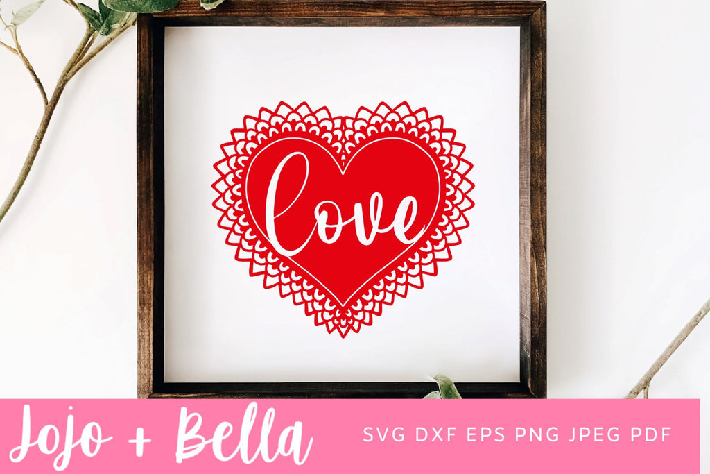 Valentines Svg, Heart svg, Mandala Heart Svg, Valentines Day Svg, Love ...