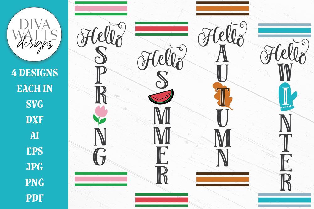 Vertical Seasons SVG Bundle | Spring Summer Autumn Winter - So Fontsy