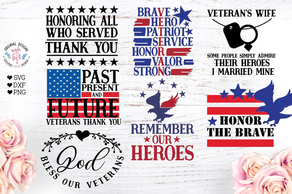 VETERAN'S DAY BUNDLE - USA Patriotic Cut File - So Fontsy