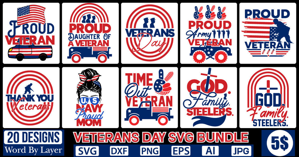Veterans Day Svg Bundle - So Fontsy