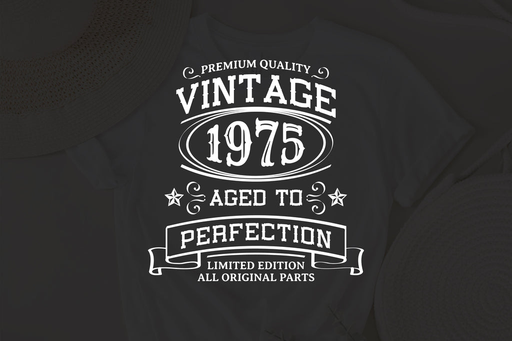 Vintage 1975 Svg, Vintage Birthday svg, limited edition svg, funny birthday SVG, 1975 aged to ...