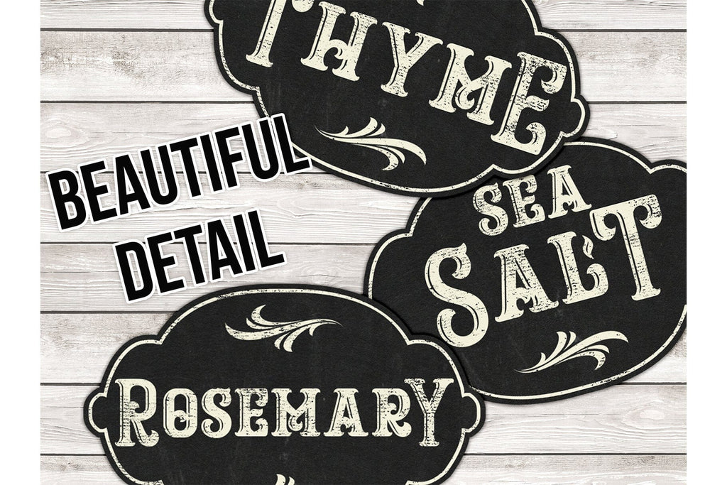 Vintage Chalkboard Spice Labels - So Fontsy
