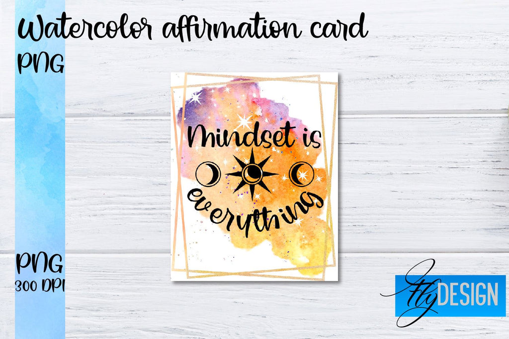 Watercolor Affirmation Cards PNG | Positive Affirmation PNG - So Fontsy