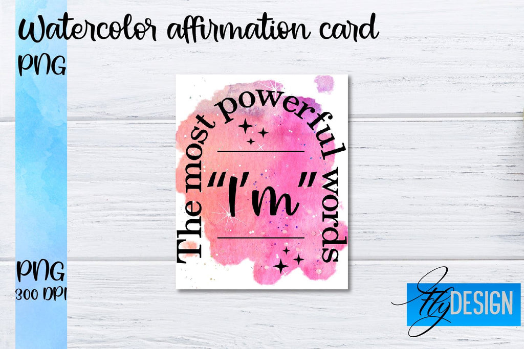 Watercolor Affirmation Cards PNG | Positive Affirmation PNG - So Fontsy
