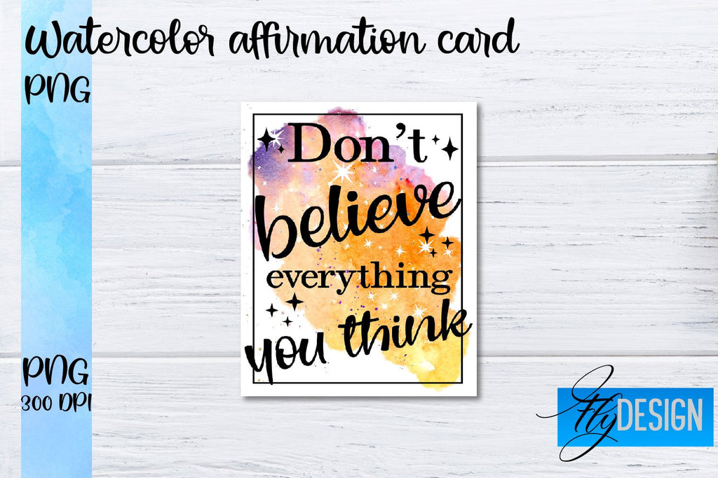 Watercolor Affirmation Cards PNG | Positive Affirmation PNG - So Fontsy