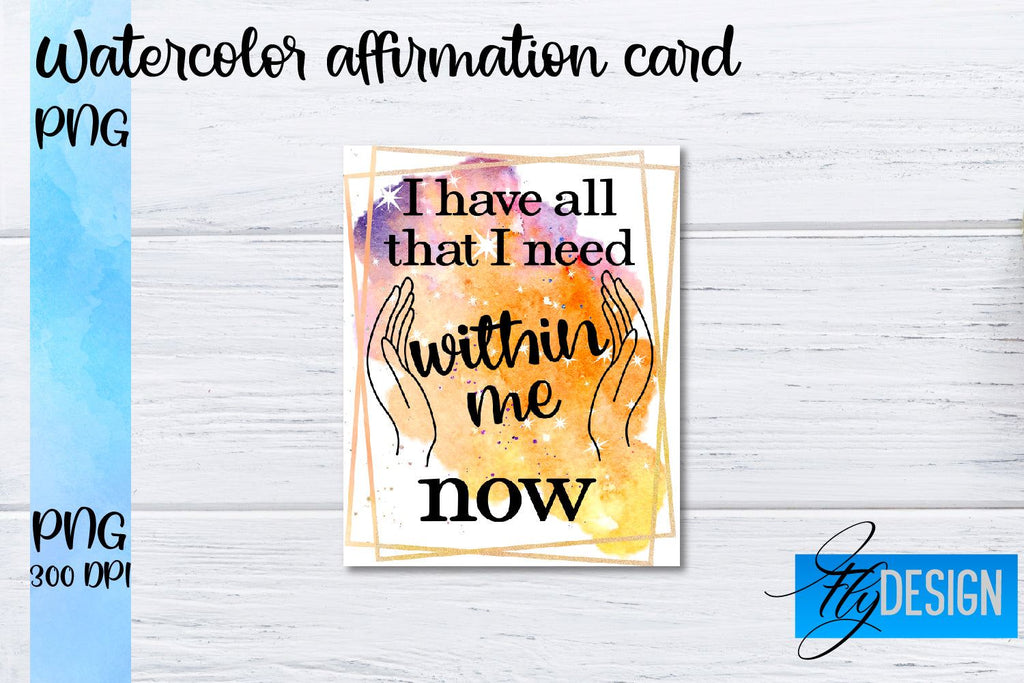Watercolor Affirmation Cards PNG | Positive Affirmation PNG - So Fontsy