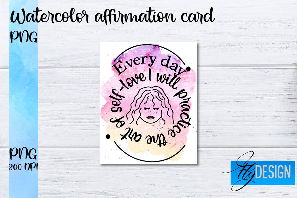 Watercolor Affirmation Cards PNG | Positive Affirmation PNG - So Fontsy