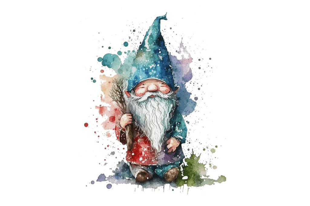 Watercolor Christmas Gnome Clipart Bundle - So Fontsy