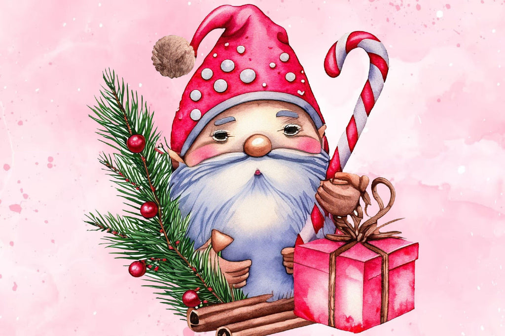 Watercolor Christmas Gnome Clipart - So Fontsy