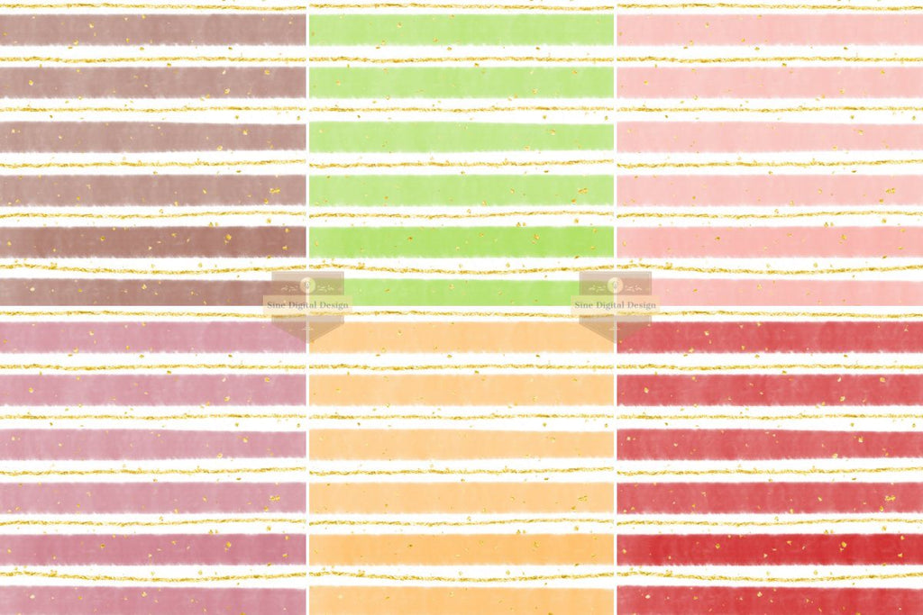 Watercolor Gold Glitter Digital Paper Backgrounds Pack - So Fontsy
