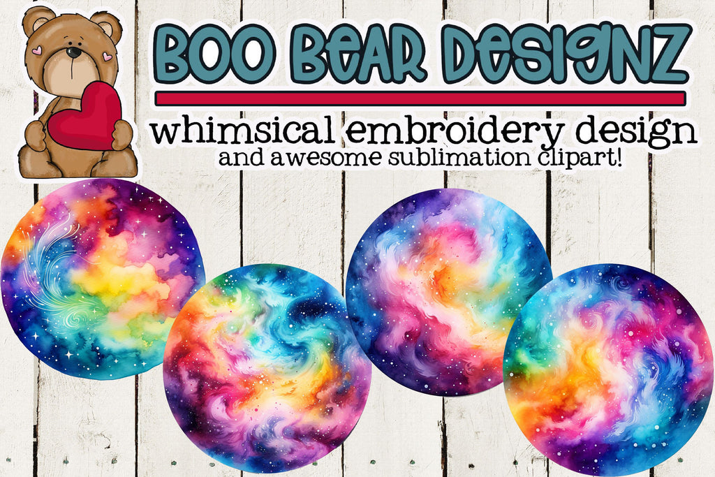 Watercolor Pastels Galaxy Circles - So Fontsy