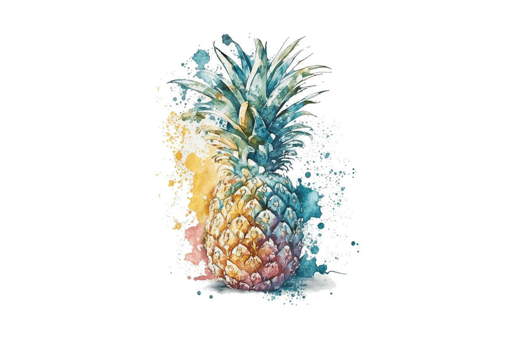 Watercolor Pineapple Clipart Bundle - So Fontsy