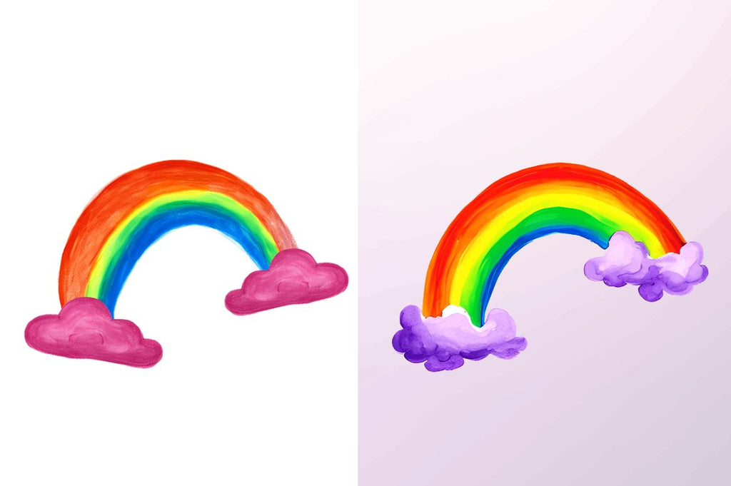 Watercolor Rainbow Doodle Clipart Bundle - So Fontsy