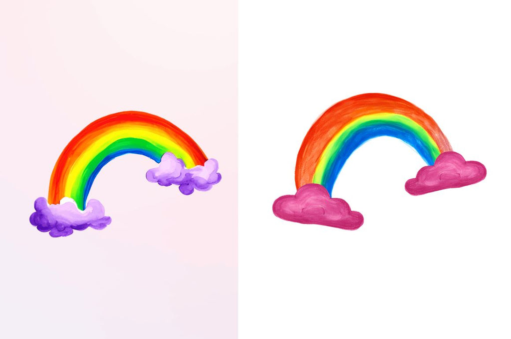 Watercolor Rainbow Doodle Clipart Bundle - So Fontsy