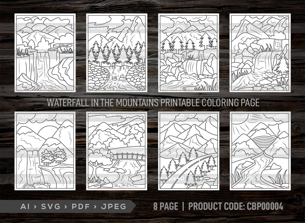 mountain coloring pages printable