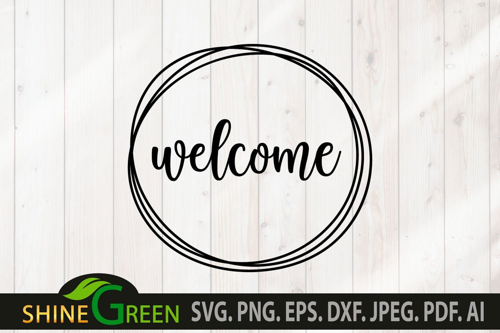 Welcome Round Sign for Home, Farmhouse, Shop - So Fontsy