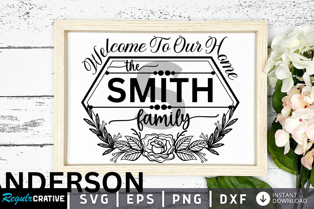 Welcome to our home the smith SVG Design - So Fontsy