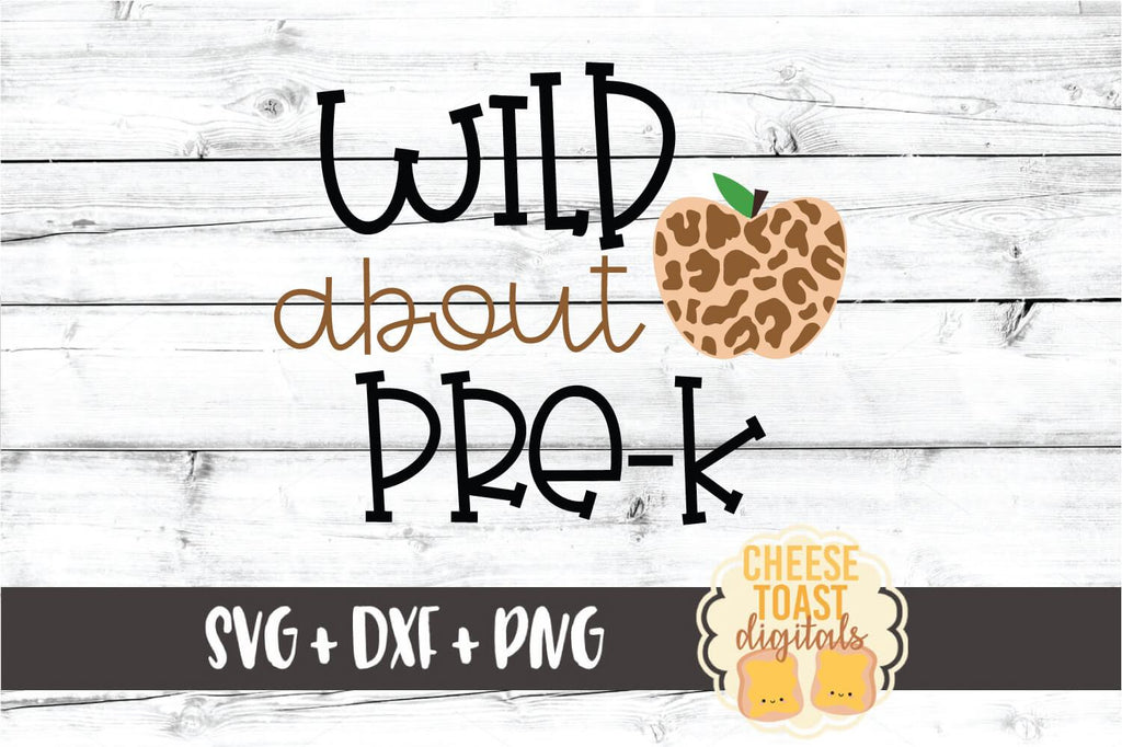 Wild About Pre-K - Leopard Print Apple Back to School SVG PNG DXF Cut ...