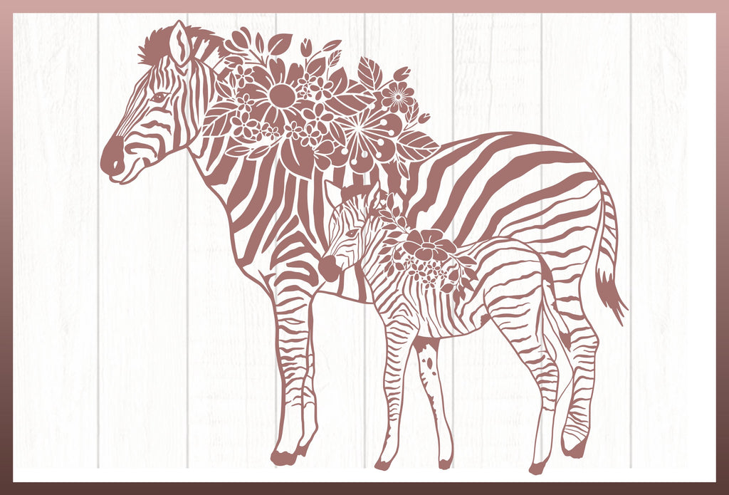 Wild Animal Floral Mandala SVG Bundle | Mother And Baby SVG - So Fontsy