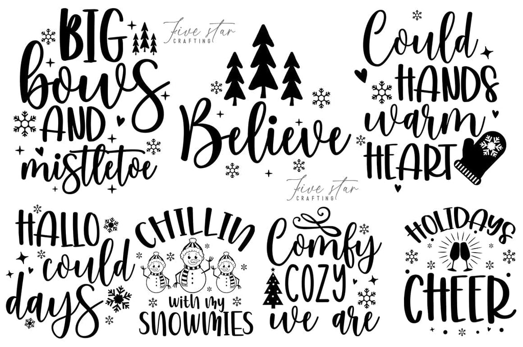Winter SVG Bundle ,Christmas Quote Design - So Fontsy